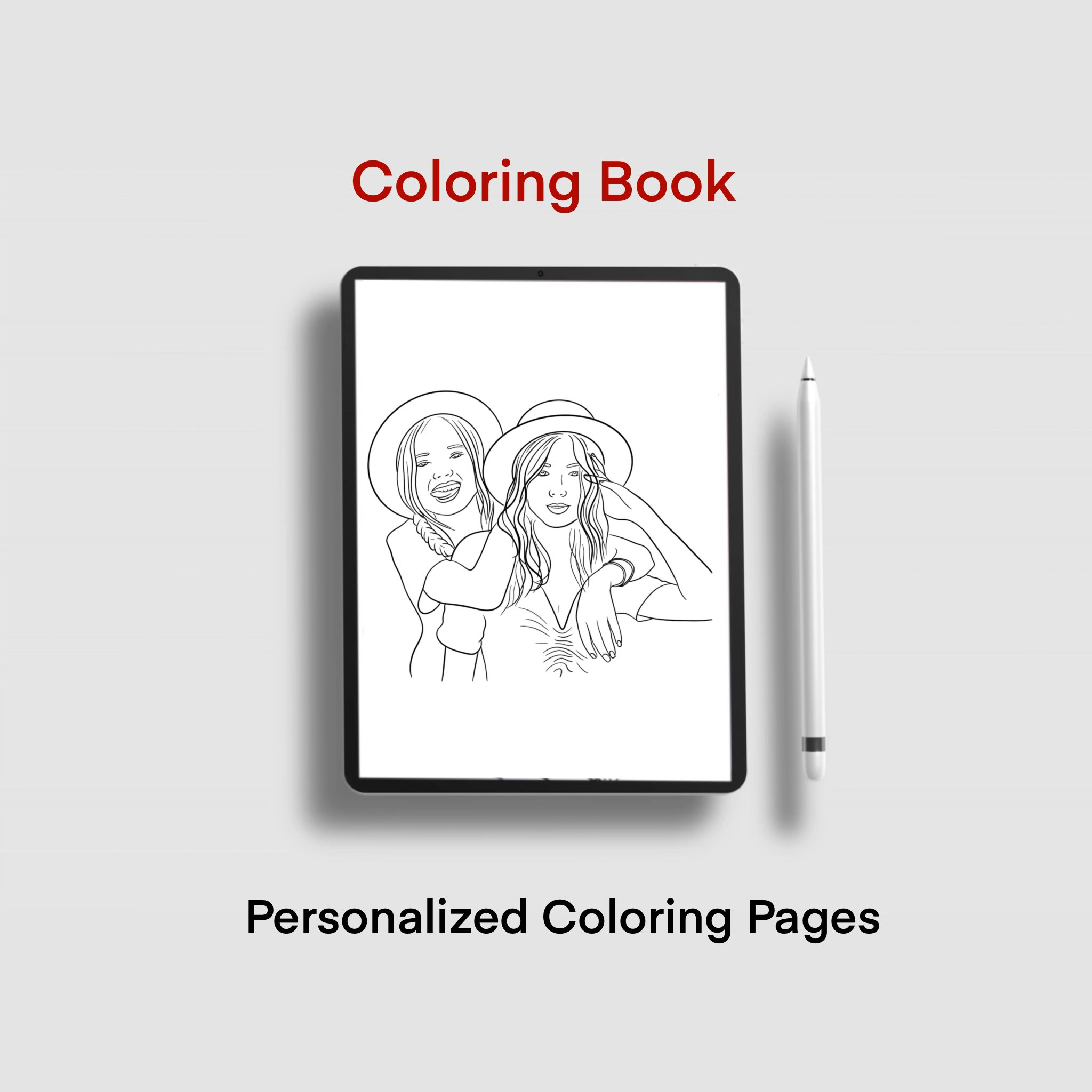 Custom Coloring Page Pack, Digital Personalized Coloring Book, Hand Drawn High Quality Coloring ...