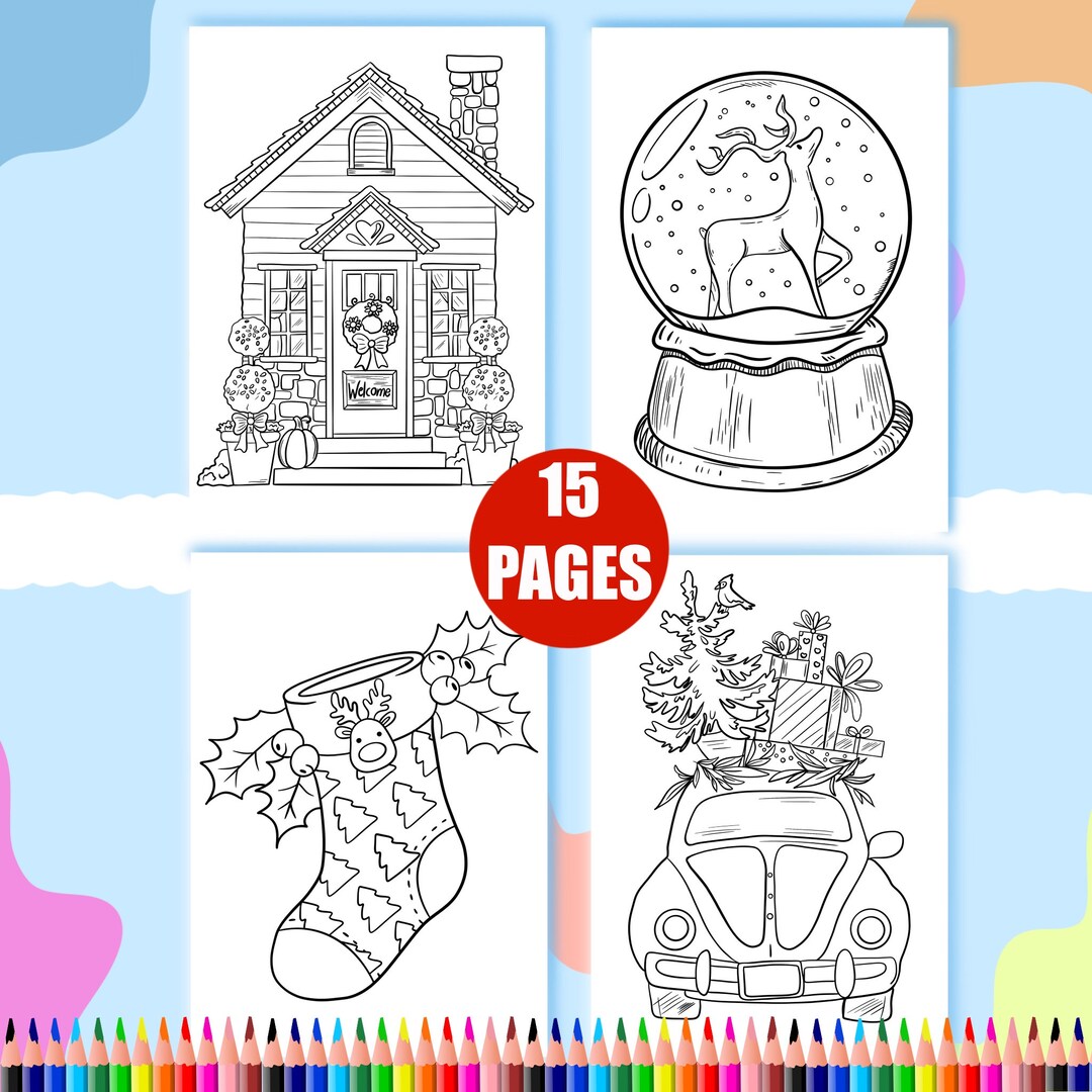Christmas Jpeg Coloring Pages, Santa Coloring Book for Kids and Adults ...