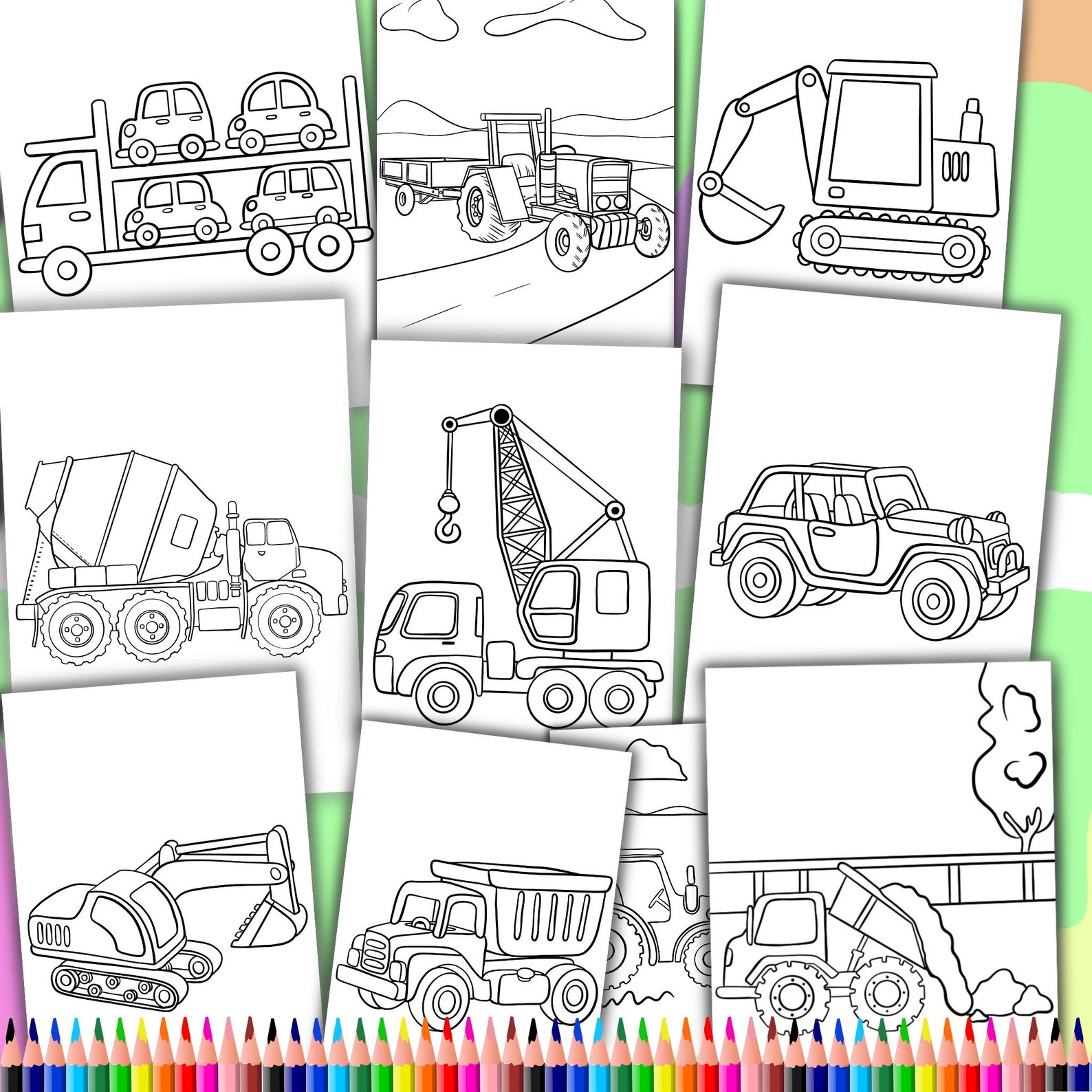 Vehicle Coloring Pages, Construction Jpeg Printable Page, Vehicle ...