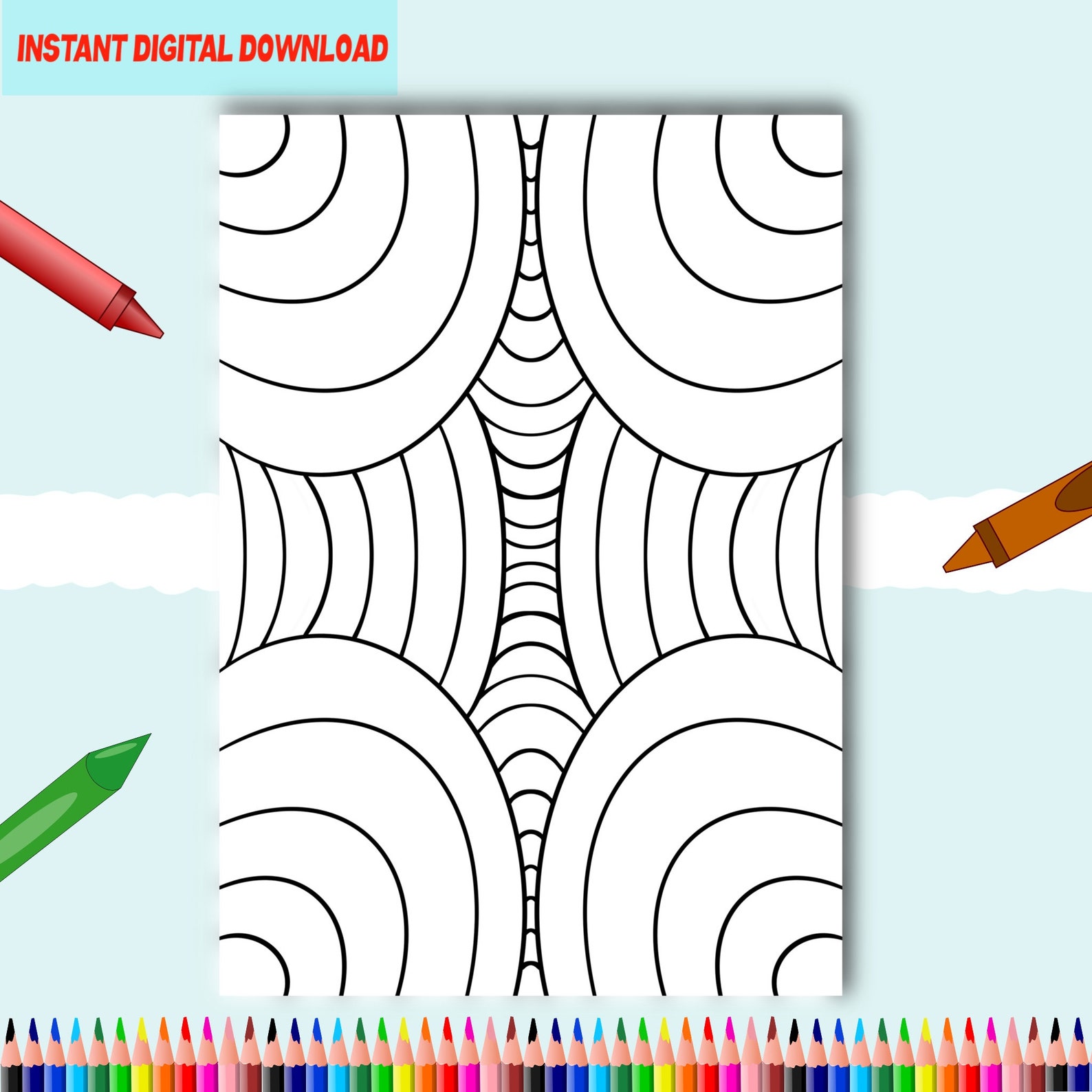 Jpeg Printable Symmetry Coloring Page Instant Download - Etsy