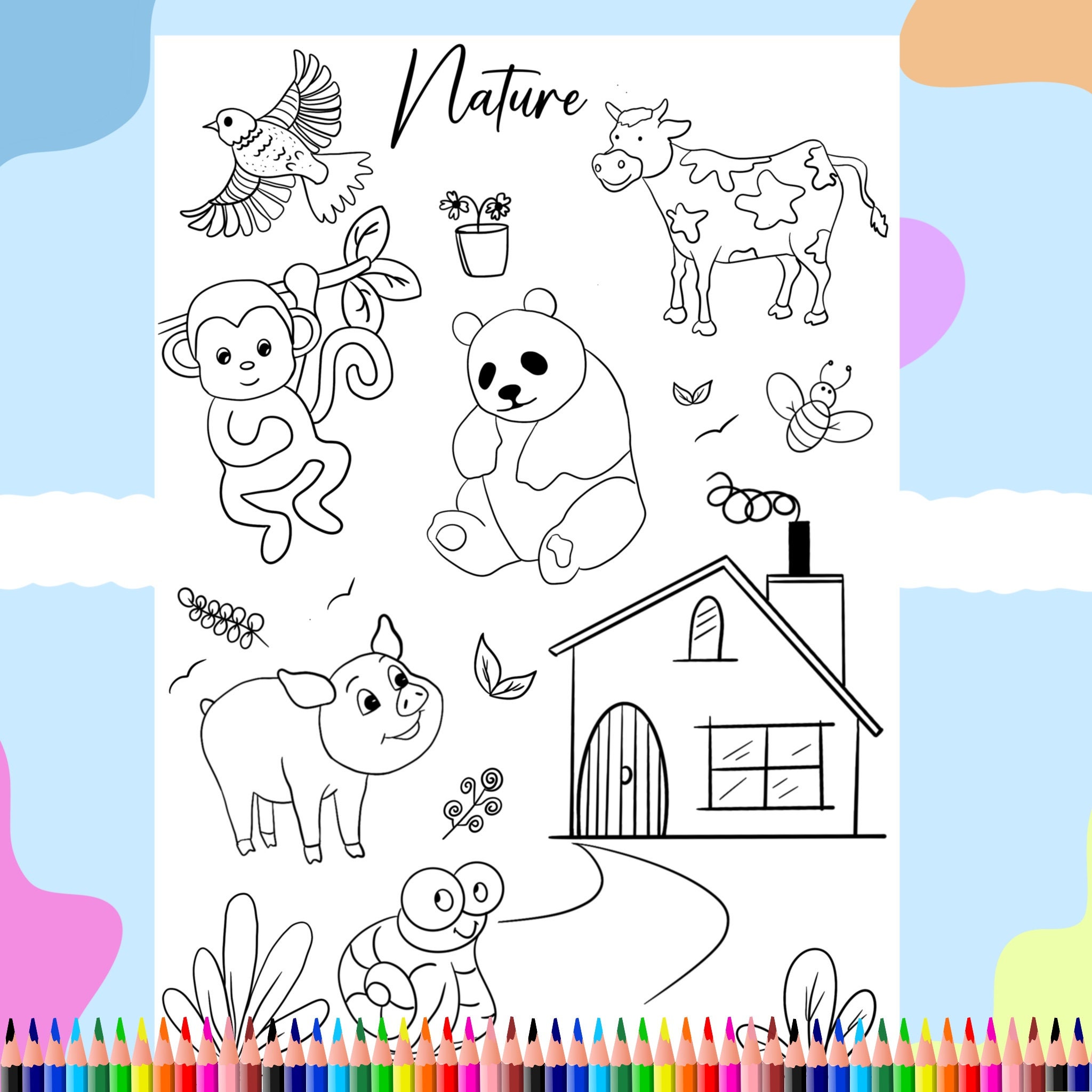 5 Great Coloring Pages for Kids: Animals, Nature, Summer Themed ...