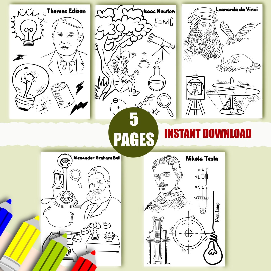 The Coloring Book of Nikola Tesla and Other Great Scientists - Digital ...