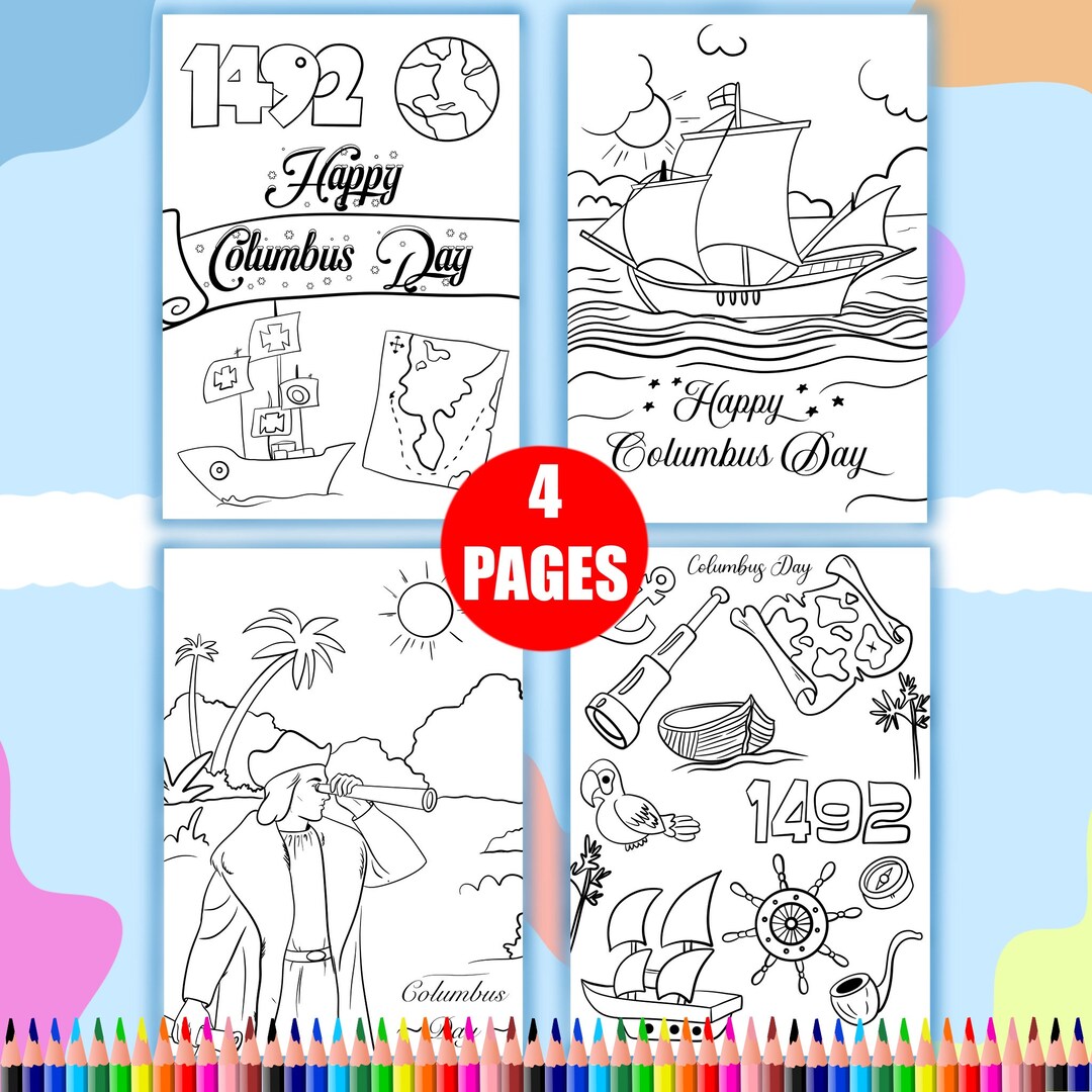 Columbus Day Jpeg İmage Digital Download, Happy Columbus Day Bundle ...