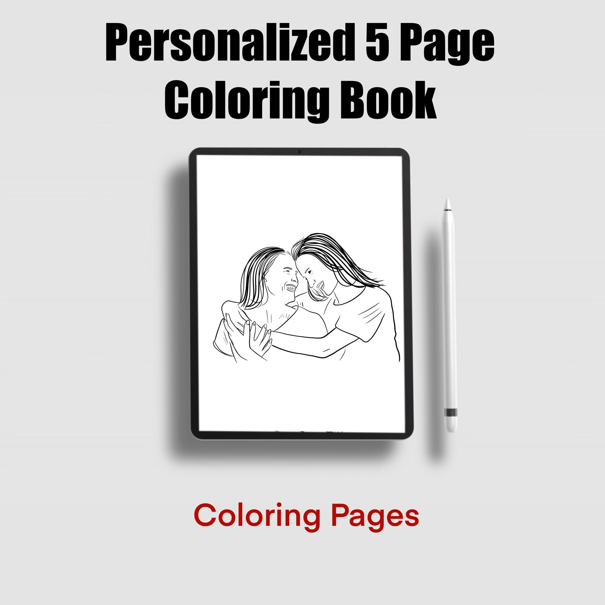 Personalized Portrait Coloring Page, Custom Digital Portrait ...