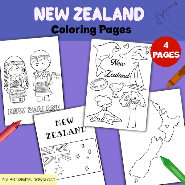 Map of New Zealand - Etsy