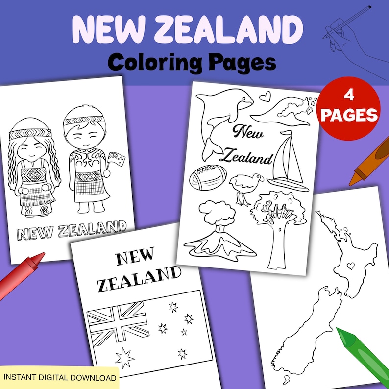 Jpeg New Zealand Coloring Pages, Printable World Culture Coloring Book ...