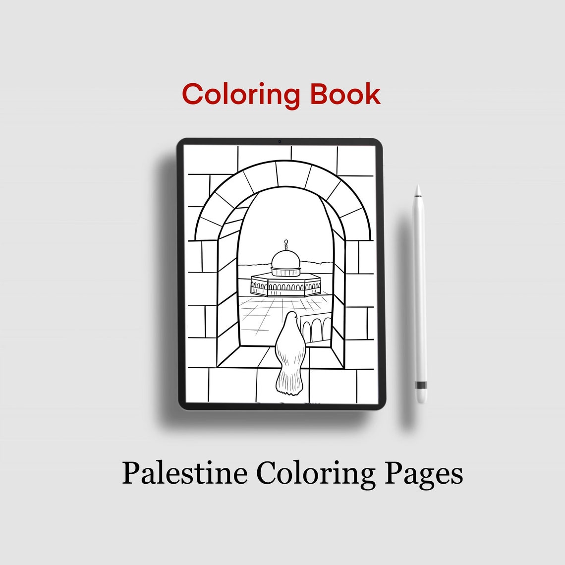 Printable Palestine Jpeg Coloring Pages Downloadable Digital Palestine