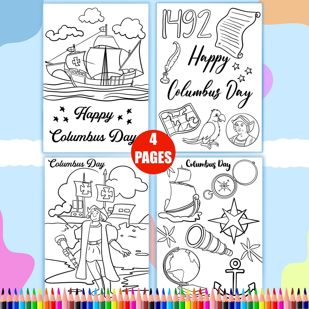 Columbus Day Jpeg Image Digital Download, Happy Columbus Day Bundle ...