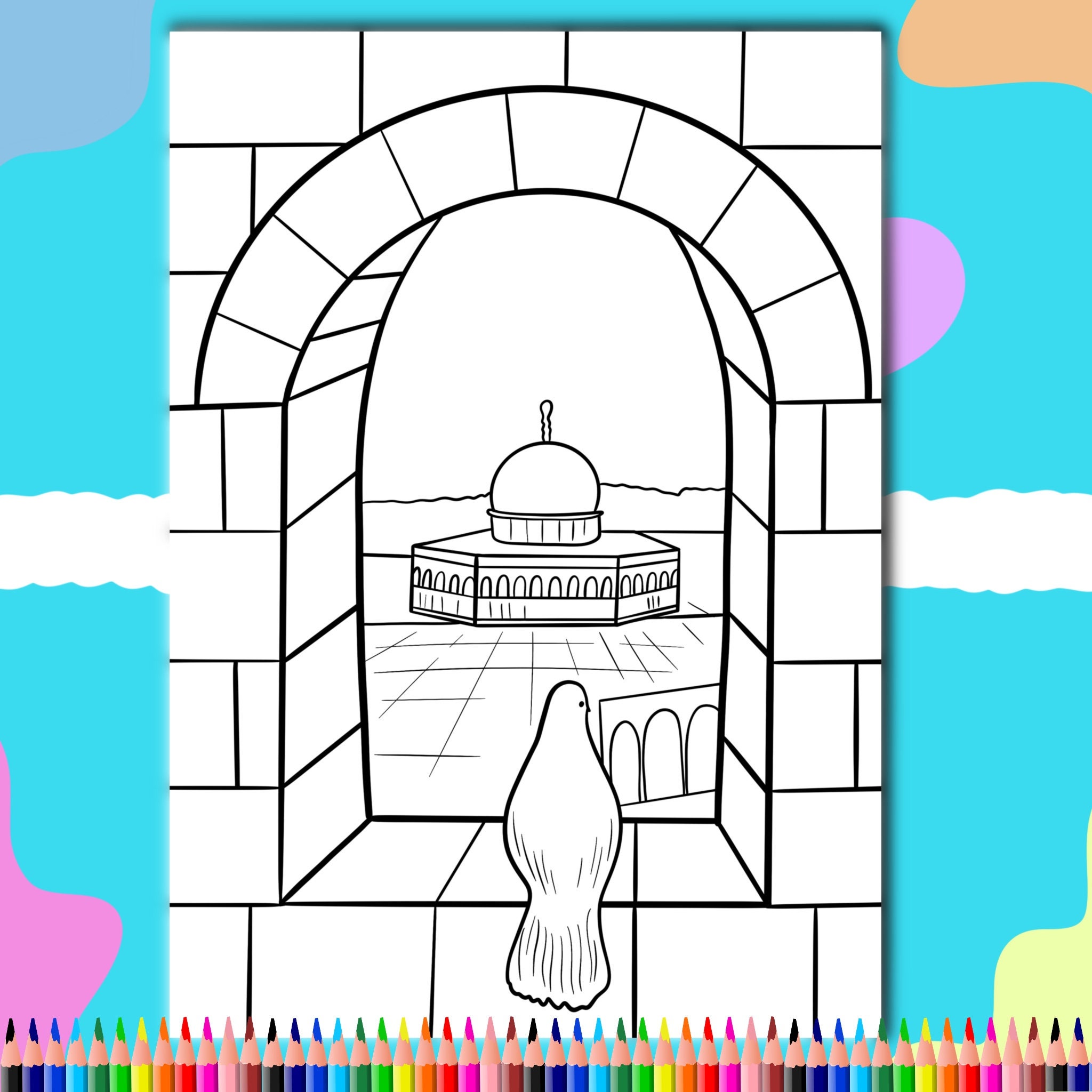 Printable Palestine Jpeg Coloring Pages, Downloadable Digital Palestine ...
