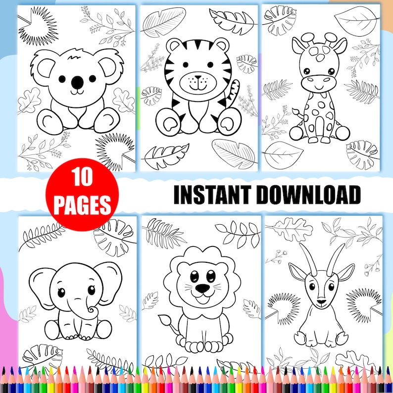 Printable Safari Animals Coloring Pages for Kids, Animals Coloring ...