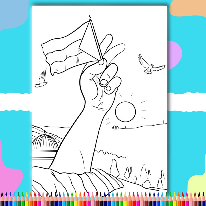 Palestine Coloring Book, Hand-drawn Gaza Motifs (digital Download) - Etsy