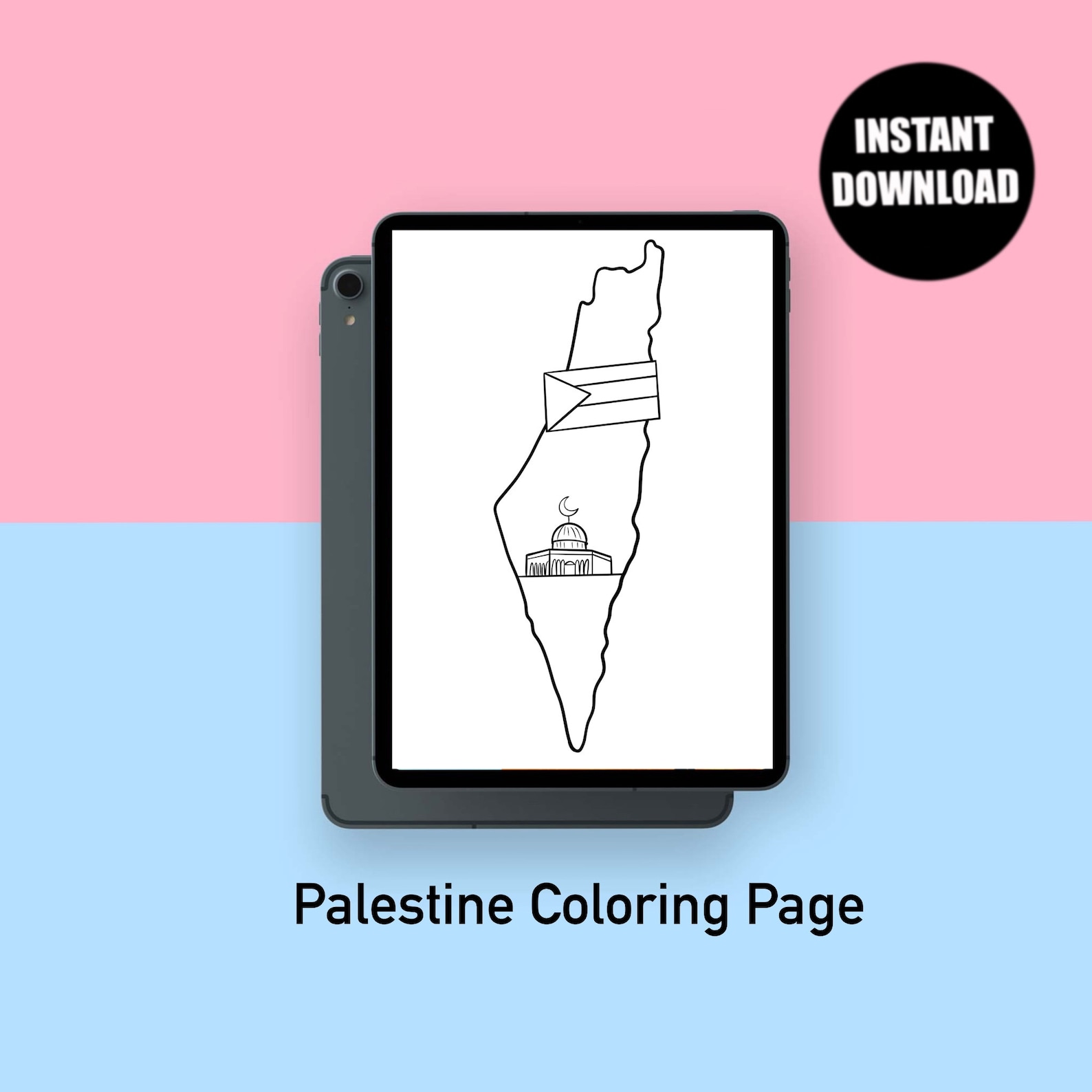 Printable Palestine Jpeg Coloring Pages, Downloadable Digital Palestine ...