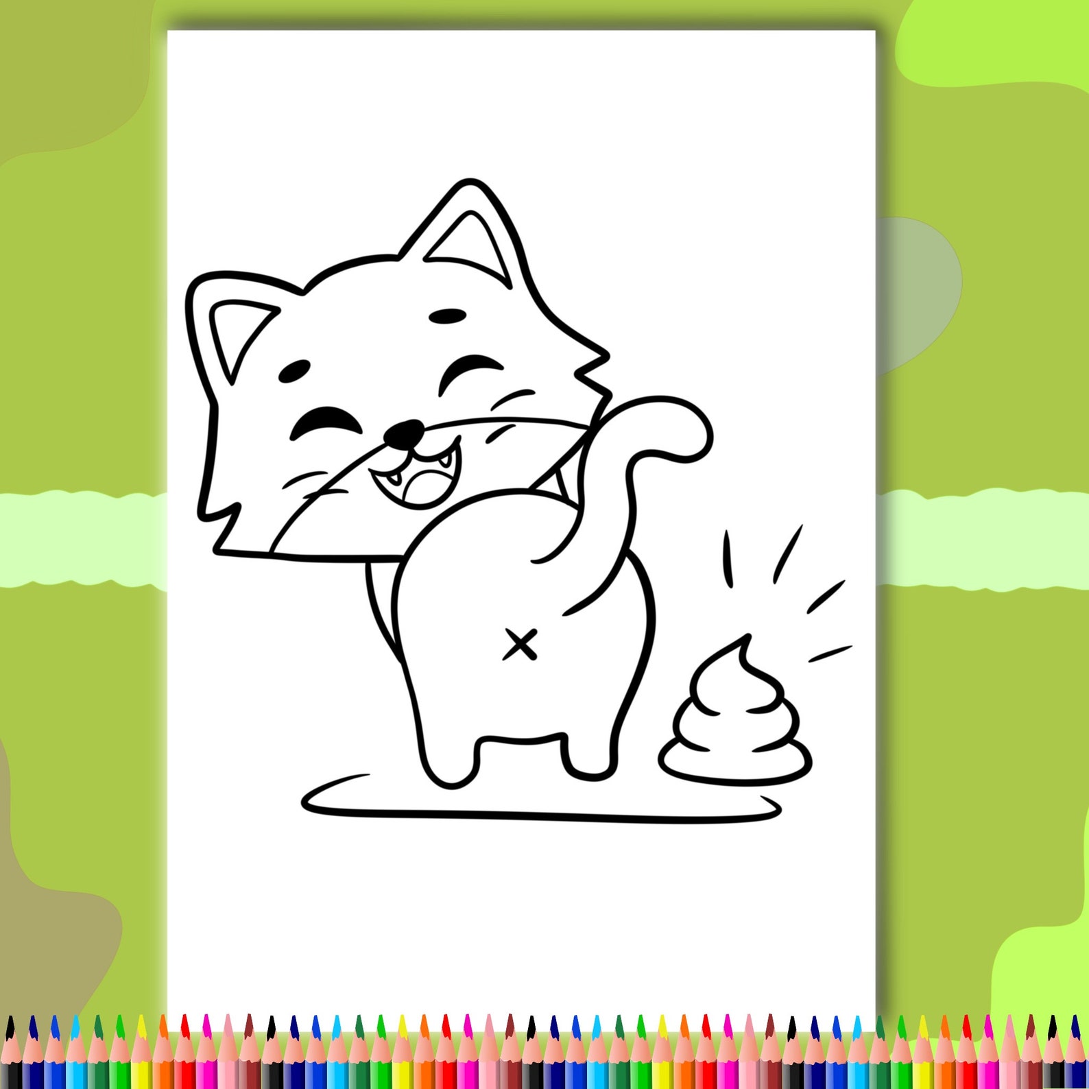 Pooping Animals Coloring Book, Funny Printable Activity (jpeg Download ...