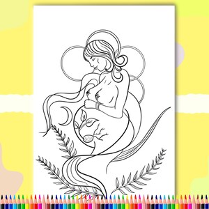 Birth Affirmation Coloring Page, Pregnancy Coloring Page, Motherhood ...