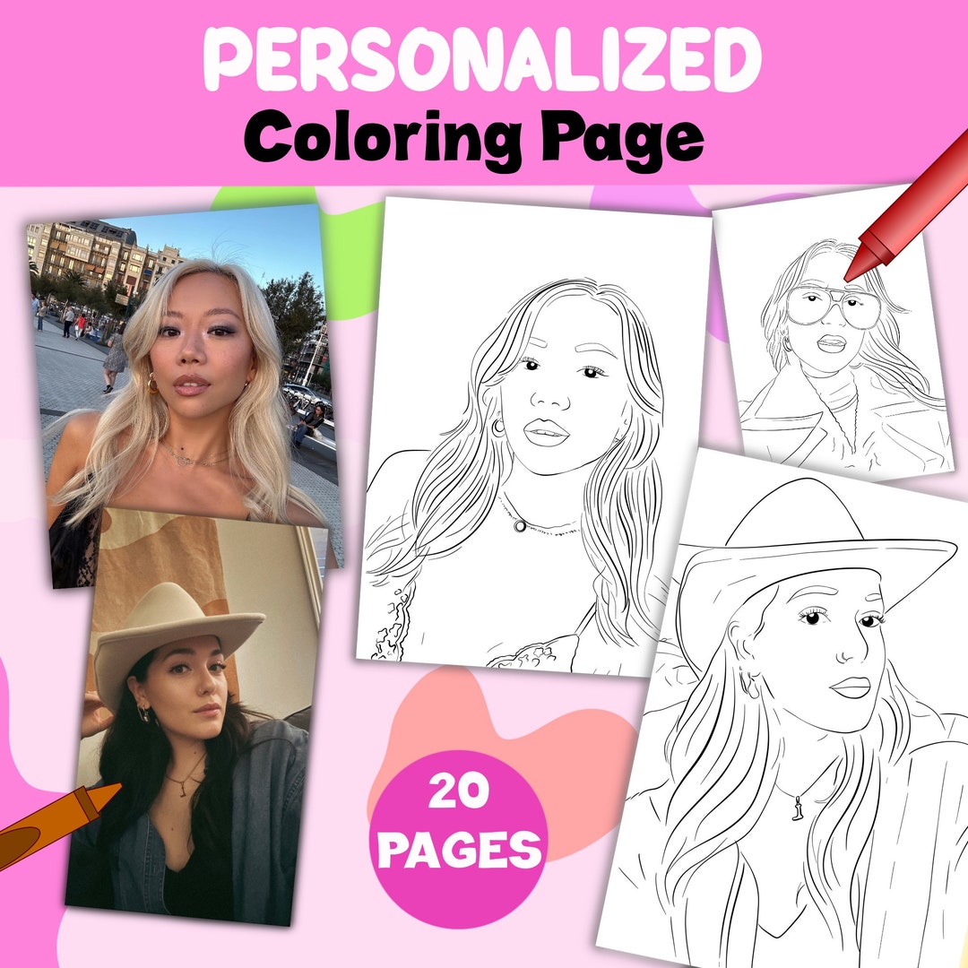 Custom Personalized Gift, Coloring Page From Photo, Downloadable ...