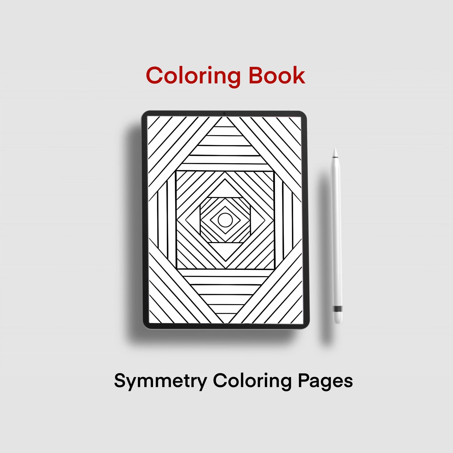 Jpeg Printable Symmetry Coloring Page Instant Download - Etsy