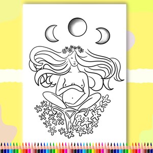 Birth Affirmation Coloring Page, Pregnancy Coloring Page, Motherhood and Birth Digital Coloring ...