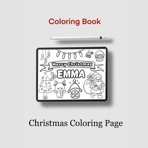 Personalized Christmas Name Coloring Pages, Santa Art (digital Download ...