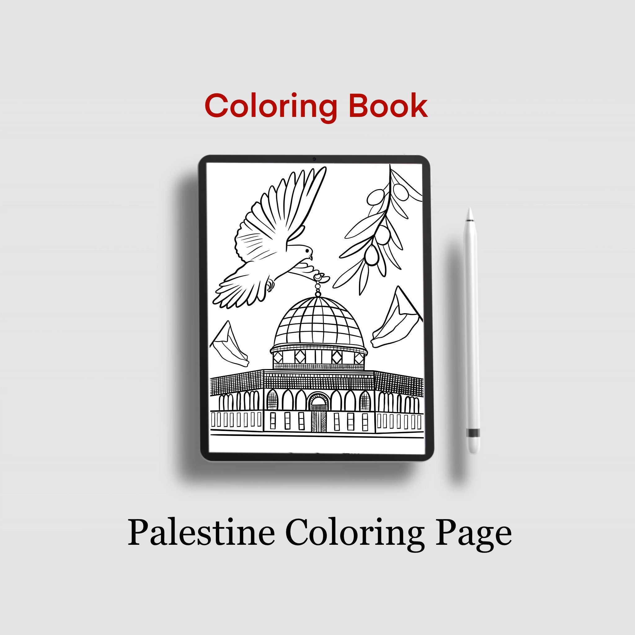Printable Palestine Jpeg Coloring Pages, Downloadable Digital Palestine ...