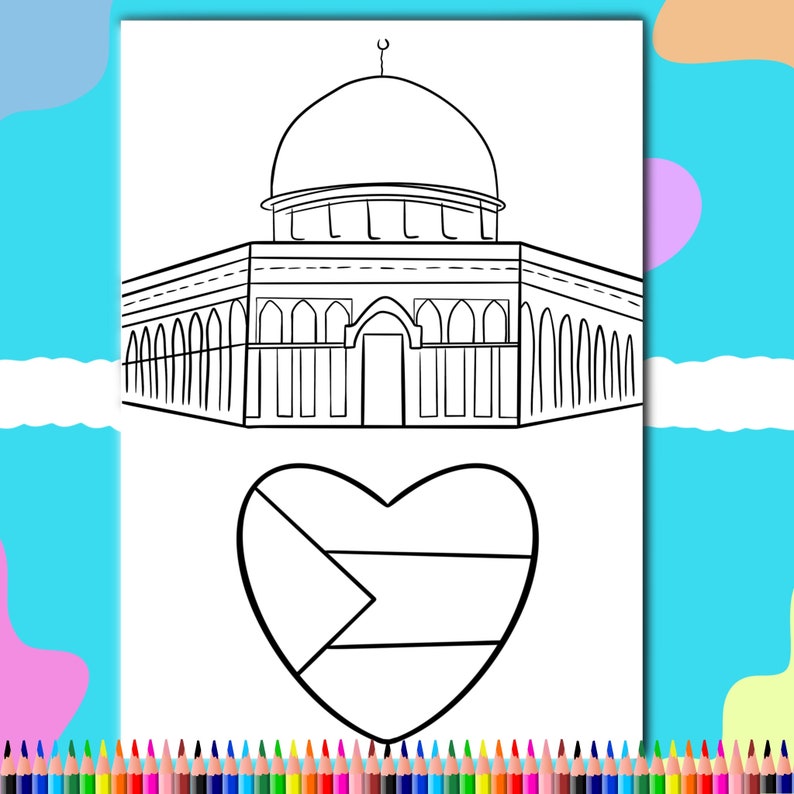 Printable Palestine Jpeg Coloring Pages, Downloadable Digital Palestine ...