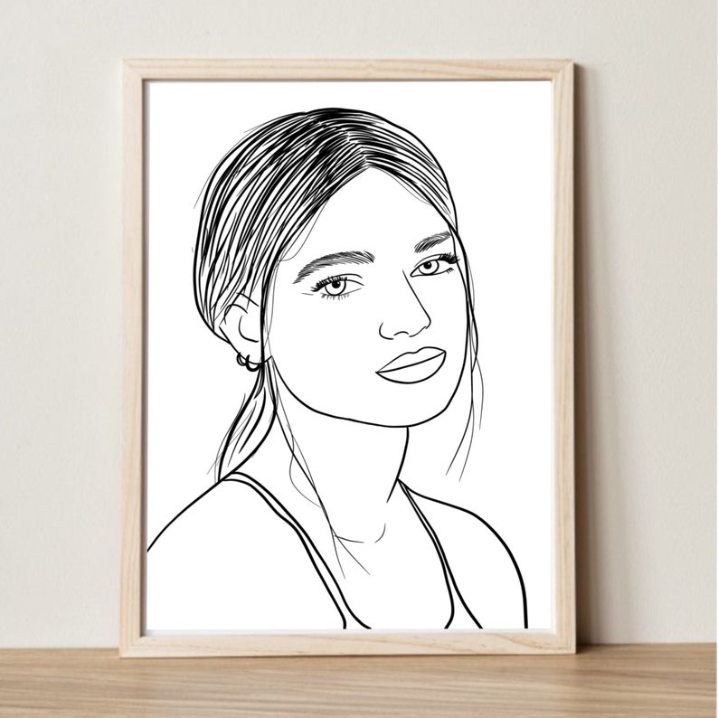 Custom Portrait Drawing, Personalized Digital Coloring Page ...
