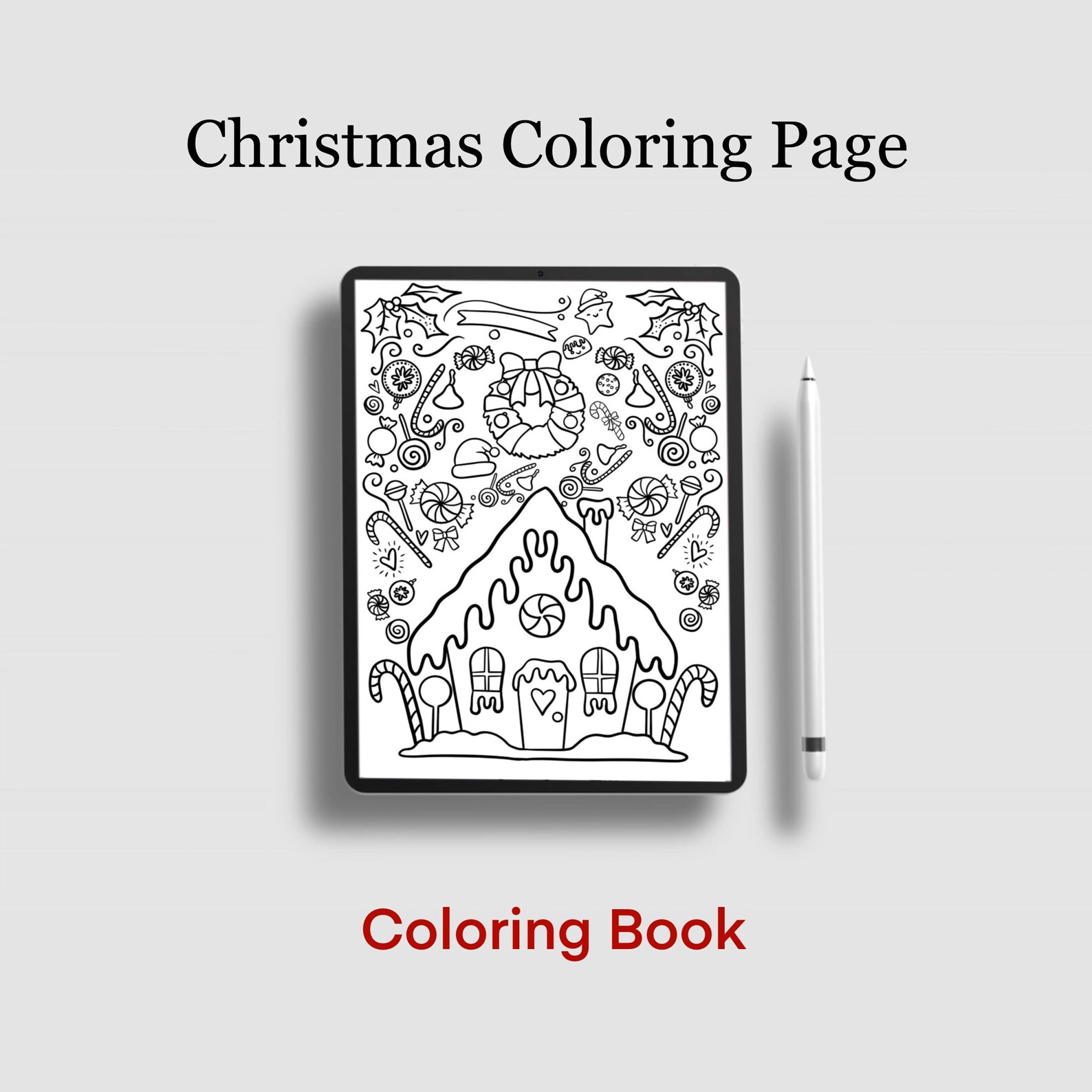 Very Merry Christmas, Printable Christmas Coloring Book, Jpeg Christmas ...