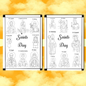 Catholic Saints Coloring Pages, Saints Day Activity (digital Download ...