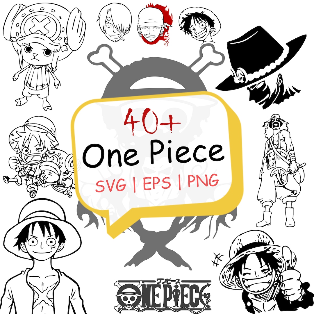 40 One Piece Files Svg Bundle Layered Design Vector Files PNG Svg Eps ...