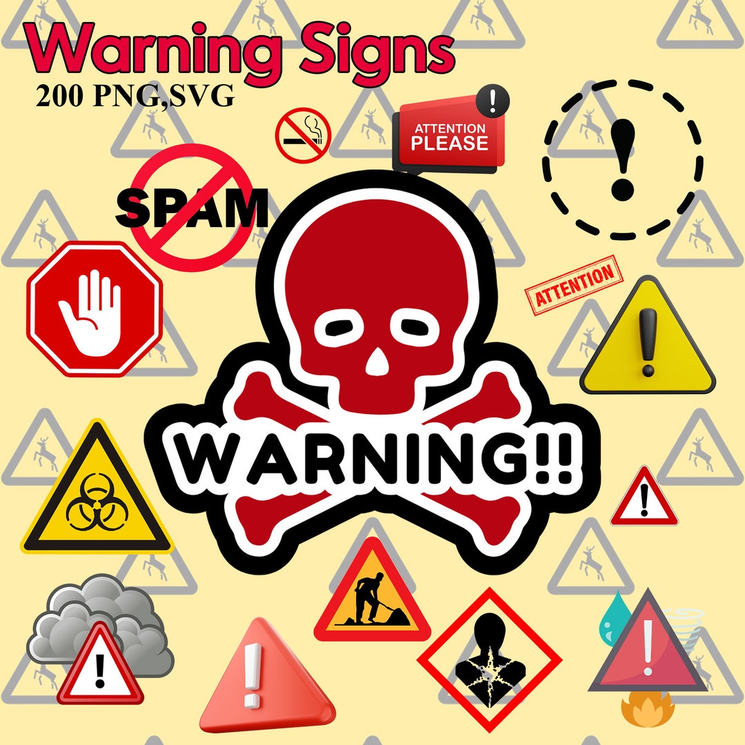 Warning SVG Stickers File Warning Warning Png Custom - Etsy