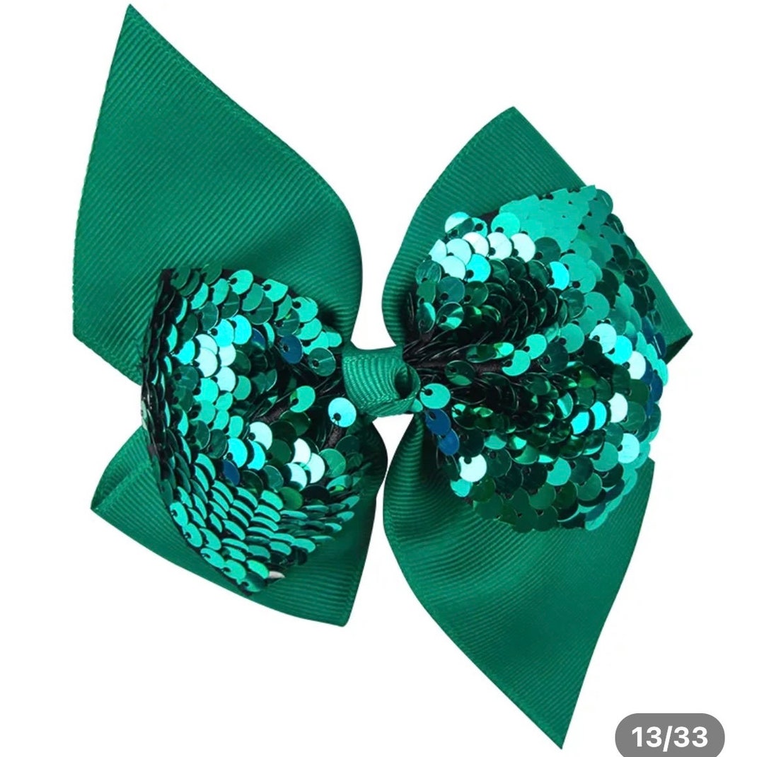 4.5” Sequin Bow - Kelly Green - Etsy