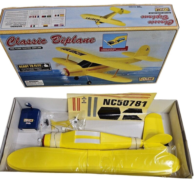 Classic Biplane Kit Flyzone Hobbico HCAA0250 Free Flight Electric ...
