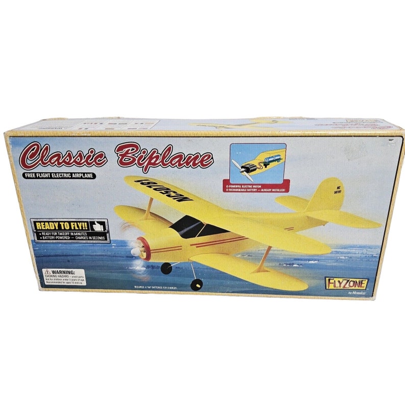 Classic Biplane Kit Flyzone Hobbico HCAA0250 Free Flight Electric ...
