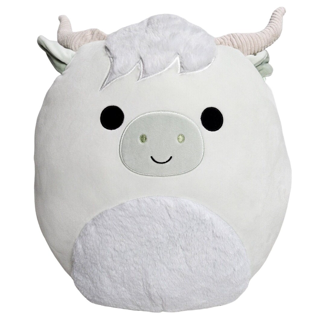 Squishmallows 16 Large Iver the Highland Cow Longhorn Plush Mint Green ...