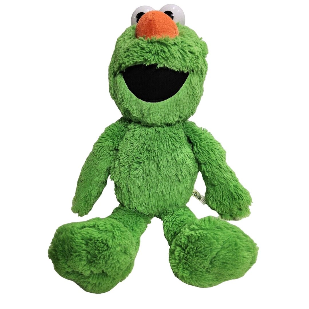 Sesame Street Elmo Plush Doll, Neon Elmo Stuffed Green 20 Long Rare ...