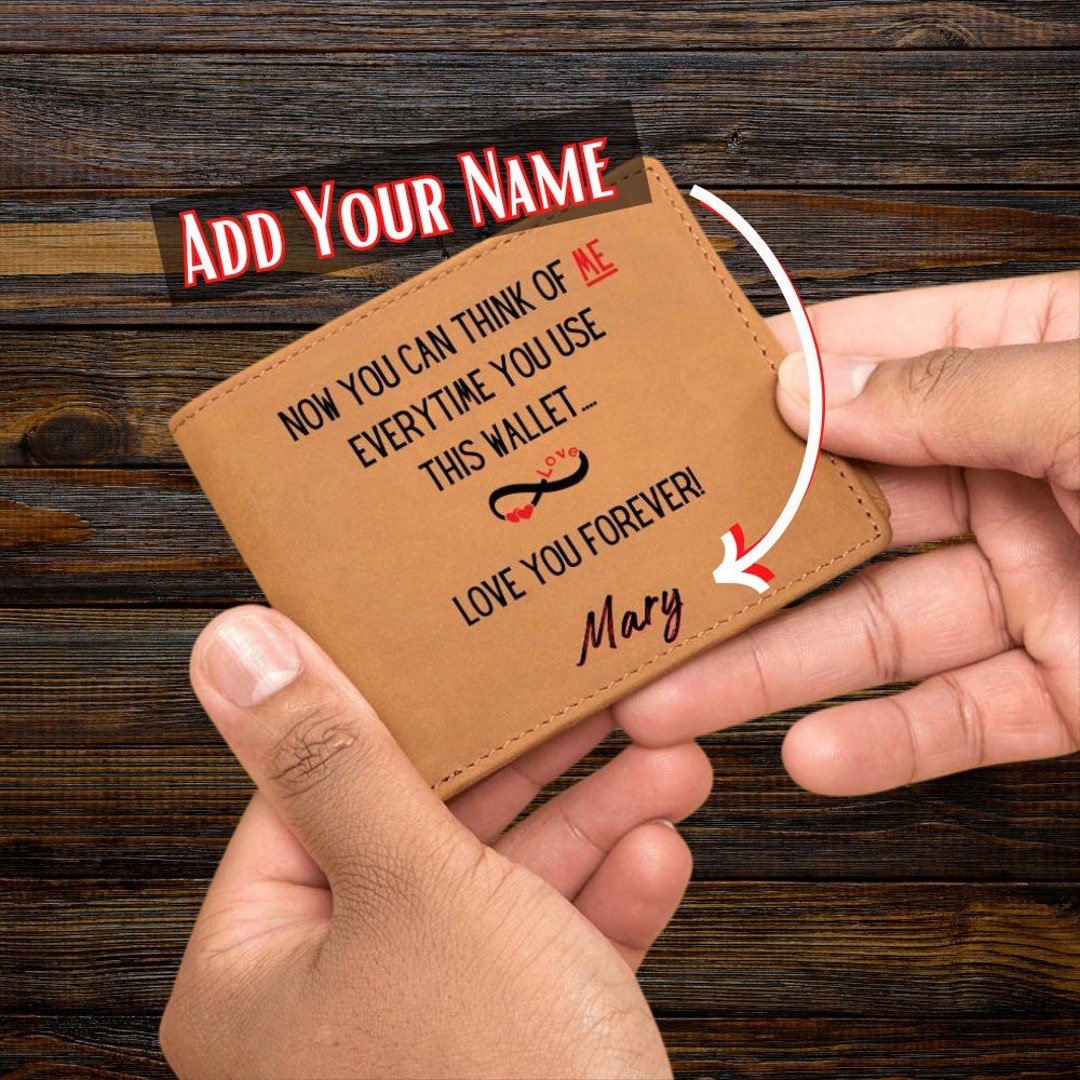 The Reminder Wallet, Customized Gift for Partner, Men's Leather Wallet ...