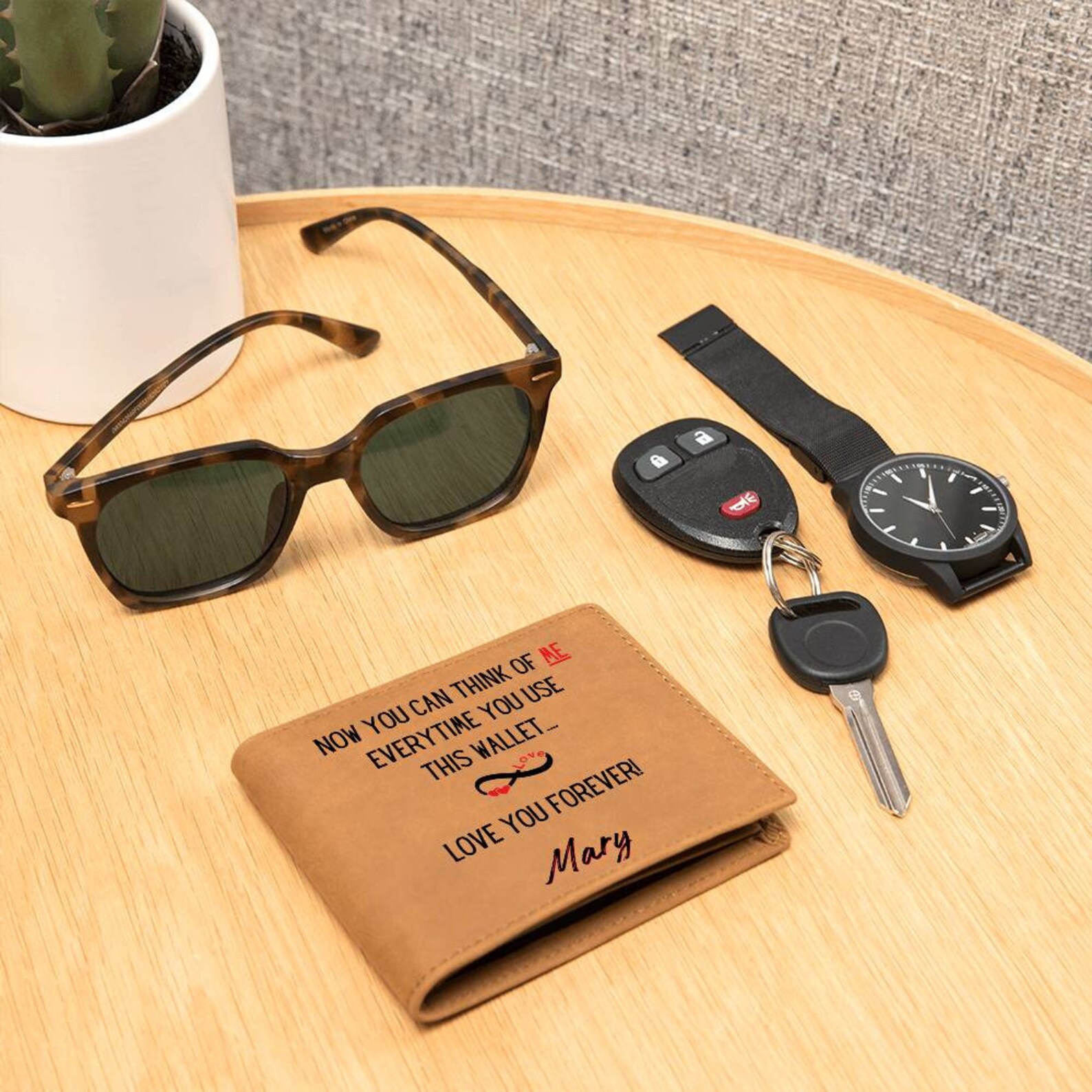 The Reminder Wallet, Humor Personalized Leather Wallet for Him, Men's ...
