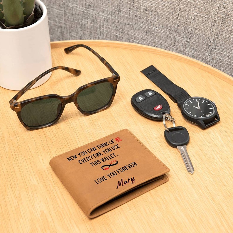 The Reminder Wallet, Humor Personalized Leather Wallet for Him, Men's ...