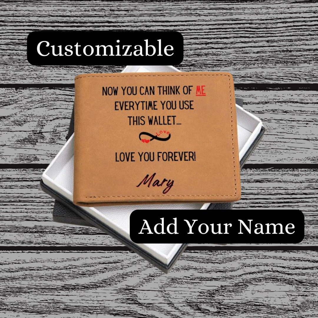 The Reminder Wallet, Humor Personalized Leather Wallet for Him, Men's ...