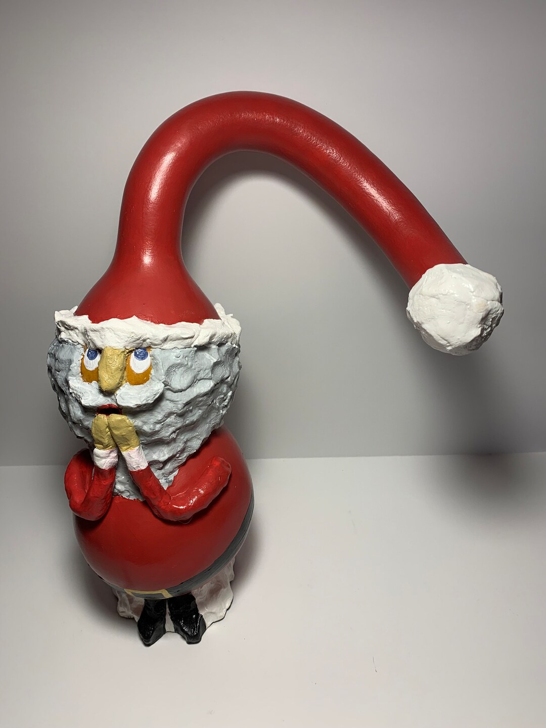 Gourd Santa Surprised Santa Red Christmas - Etsy