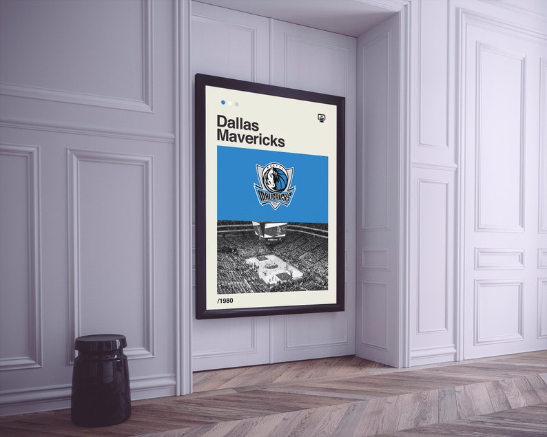 Dallas Mavericks Poster Dallas Mavericks Stadium Print Basketball Art ...