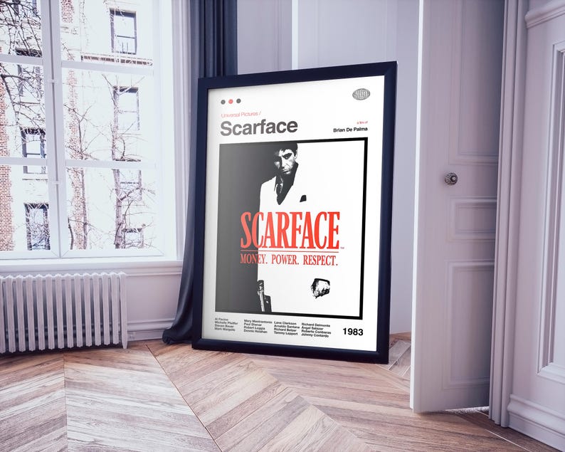 Scarface Movie Poster Scarface Print Film Poster Vintage Retro Art ...