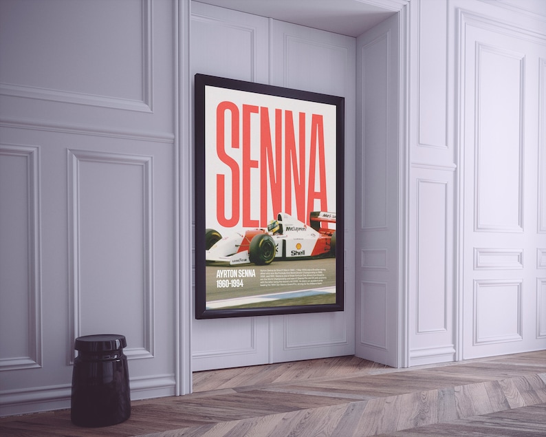 Ayrton Senna Poster Ayrton Senna Mclaren Print Film Poster Vintage ...
