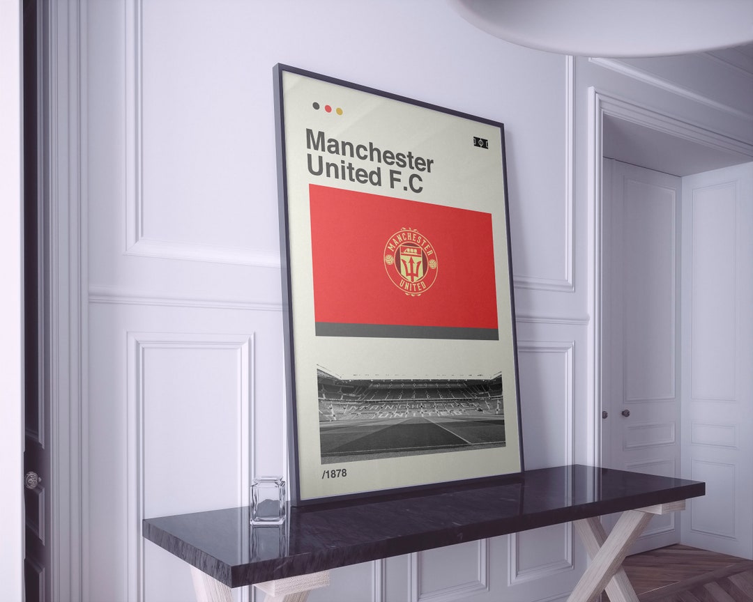 Manchester United Stadium Poster Old Trafford Stadium Print Vintage ...