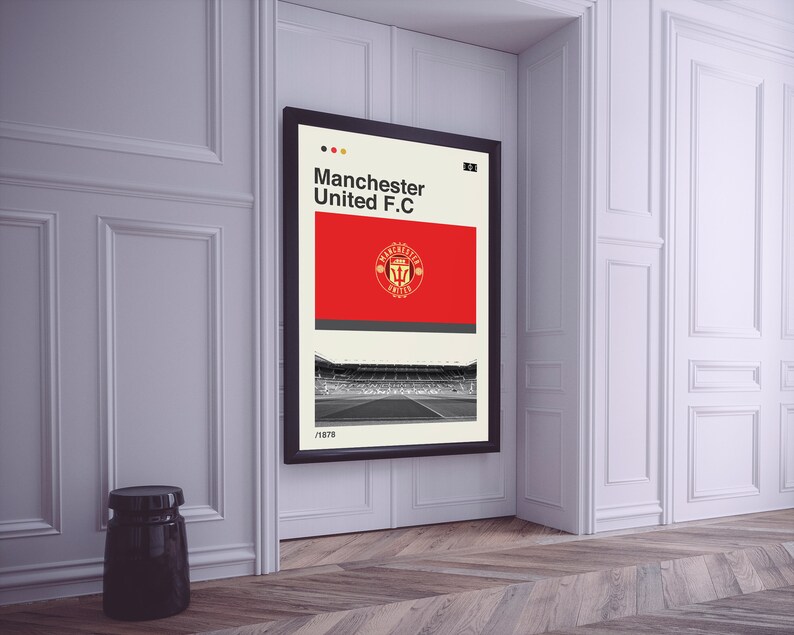 Manchester United Stadium Poster Old Trafford Stadium Print Vintage ...