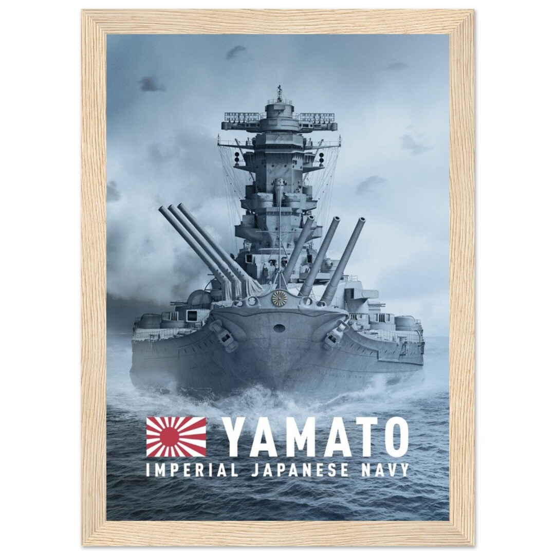 Japanese Battleship Yamato Premium Matte Paper Wooden Framed - Etsy