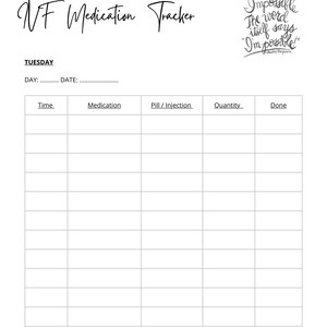IVF Medical Tracker - Digital/downloadable/printable - Etsy