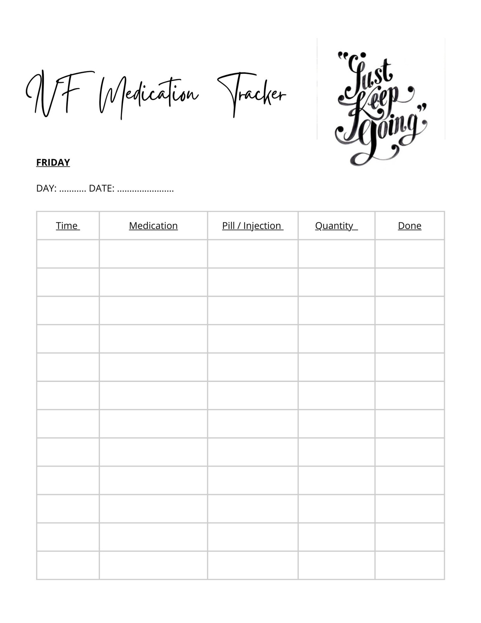 IVF Medical Tracker - Digital/downloadable/printable - Etsy
