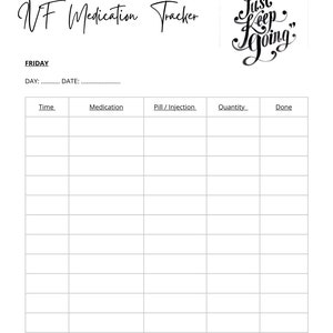 IVF Medical Tracker - Digital/downloadable/printable - Etsy