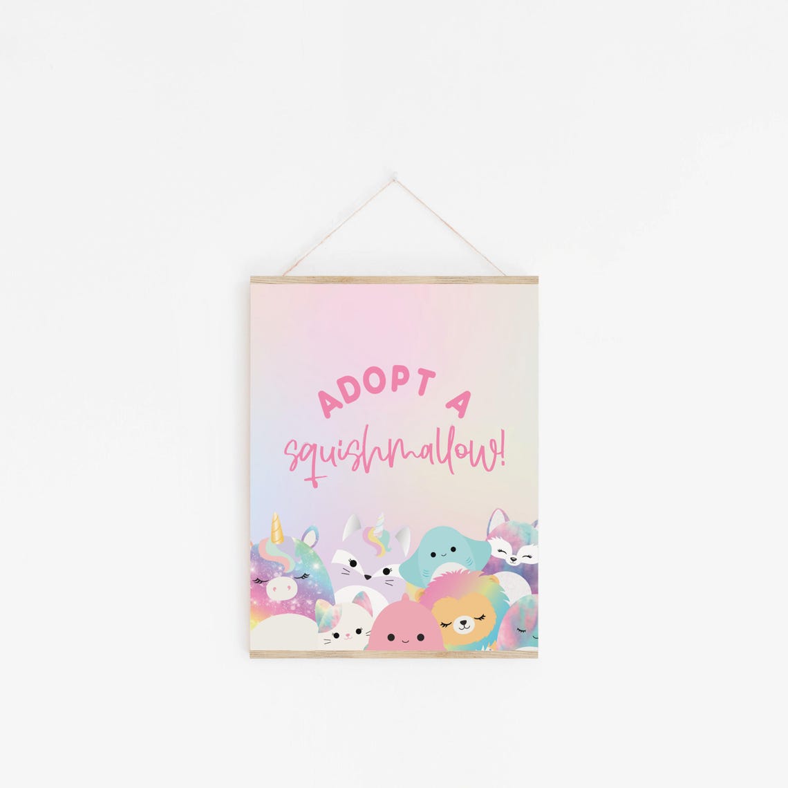 Editable Squishmallow Sign Adopt a Squishmallow Birthday Instant ...