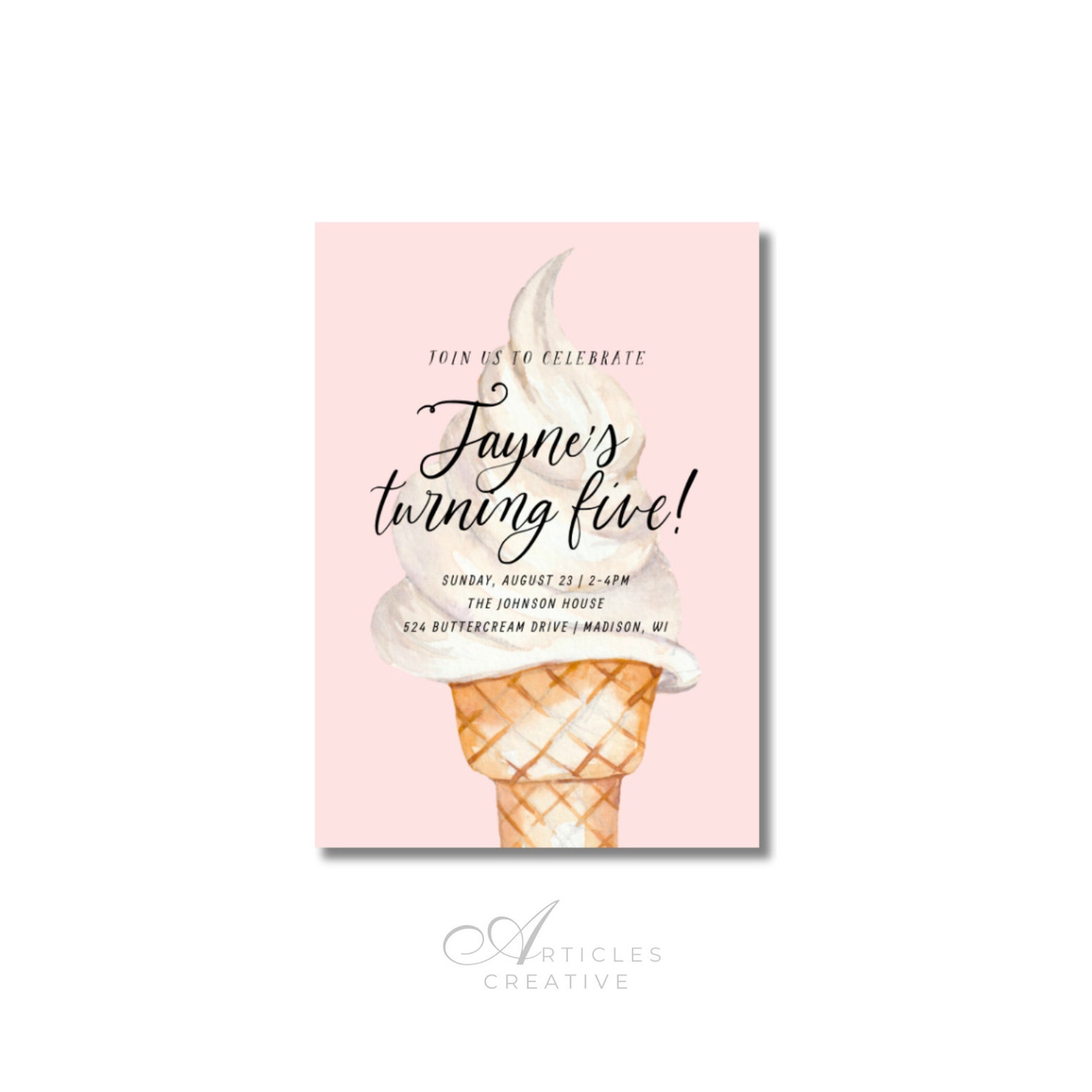 Editable Ice Cream Birthday Invitation, Instant Download, Ice Cream ...
